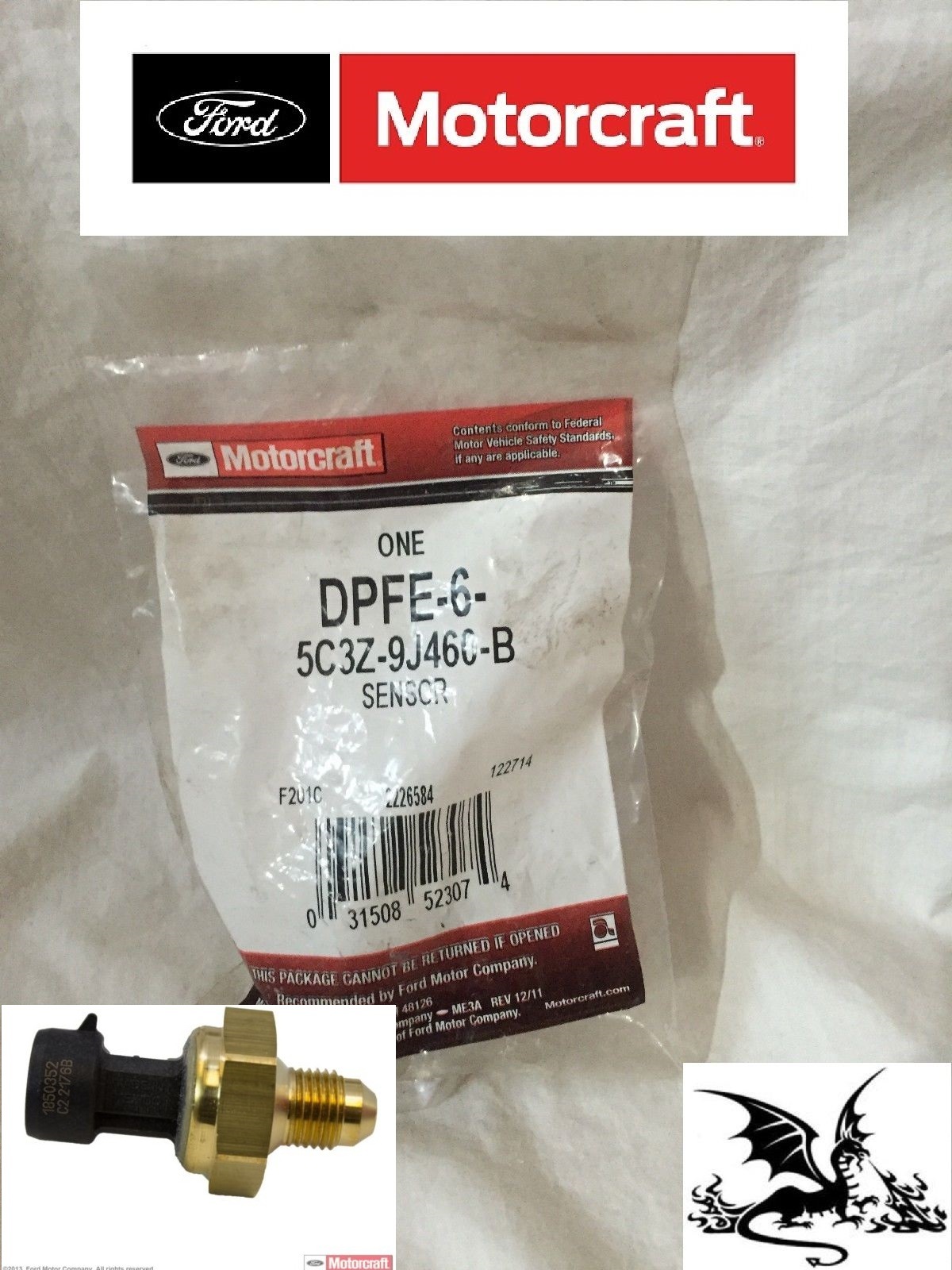 DPFE-6 New OEM Ford Motorcraft 6.0L Diesel EGR Pressure Feedback Sensor ...