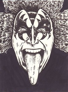 Gene Simmons Custom inked Art From Local Artist 12 x 9 | eBay