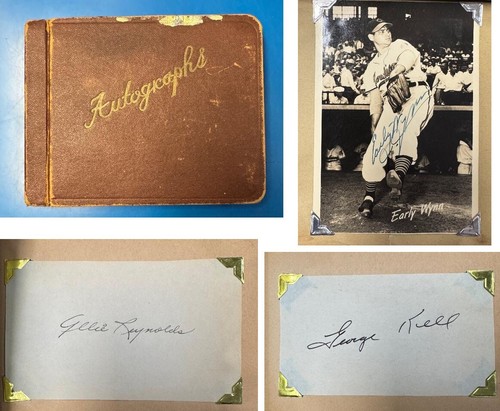 1950's Vintage Baseball Auto Album Book w/ Almost 40 Sigs Feller, Kell ...