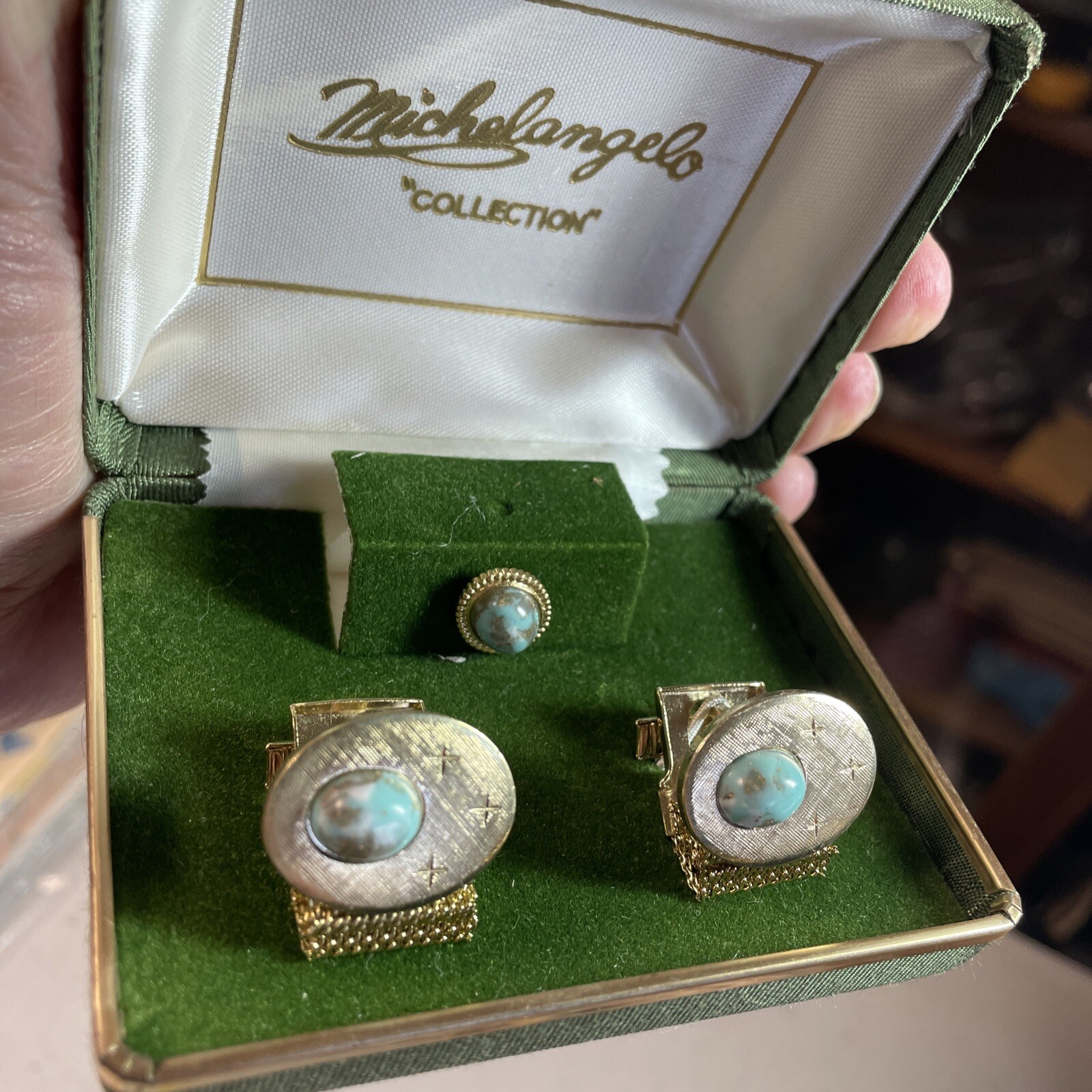 RARE MICHELANGELO COLLECTION CUFFLINKS SET w/TIE PIN,… - Gem