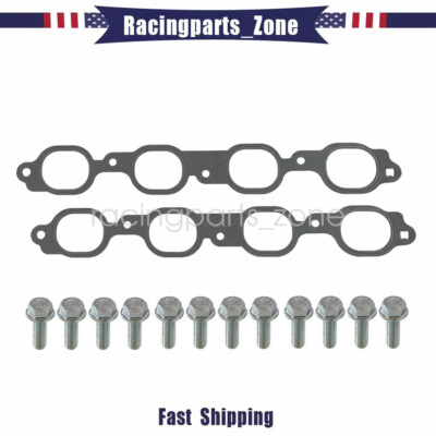Pair Header Exhaust Manifold Gaskets w/Bolts For GM LT1 LT4 L83 L86 L8T ...