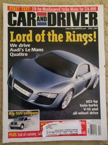 CAR & DRIVER Magazine, 2004 edition, AUDI V10, MAZDA, PORSCHE | eBay