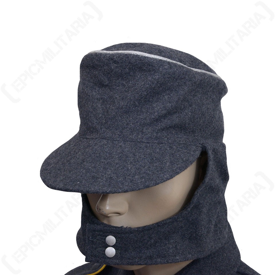 WW2 Luftwaffe M43 Officers Ski Cap - Repro German Hat Sun Peak Uniform ...