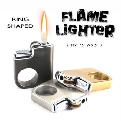 **METAL** Mini Ring Lighter 'Man Gift' Idea 3 Colors Butane Gas Flame ...