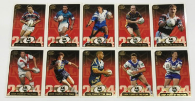 2005 SELECT NRL POWER CARD TEAM OF THE YEAR CHASE CARD COMPLETE SET (10 ...