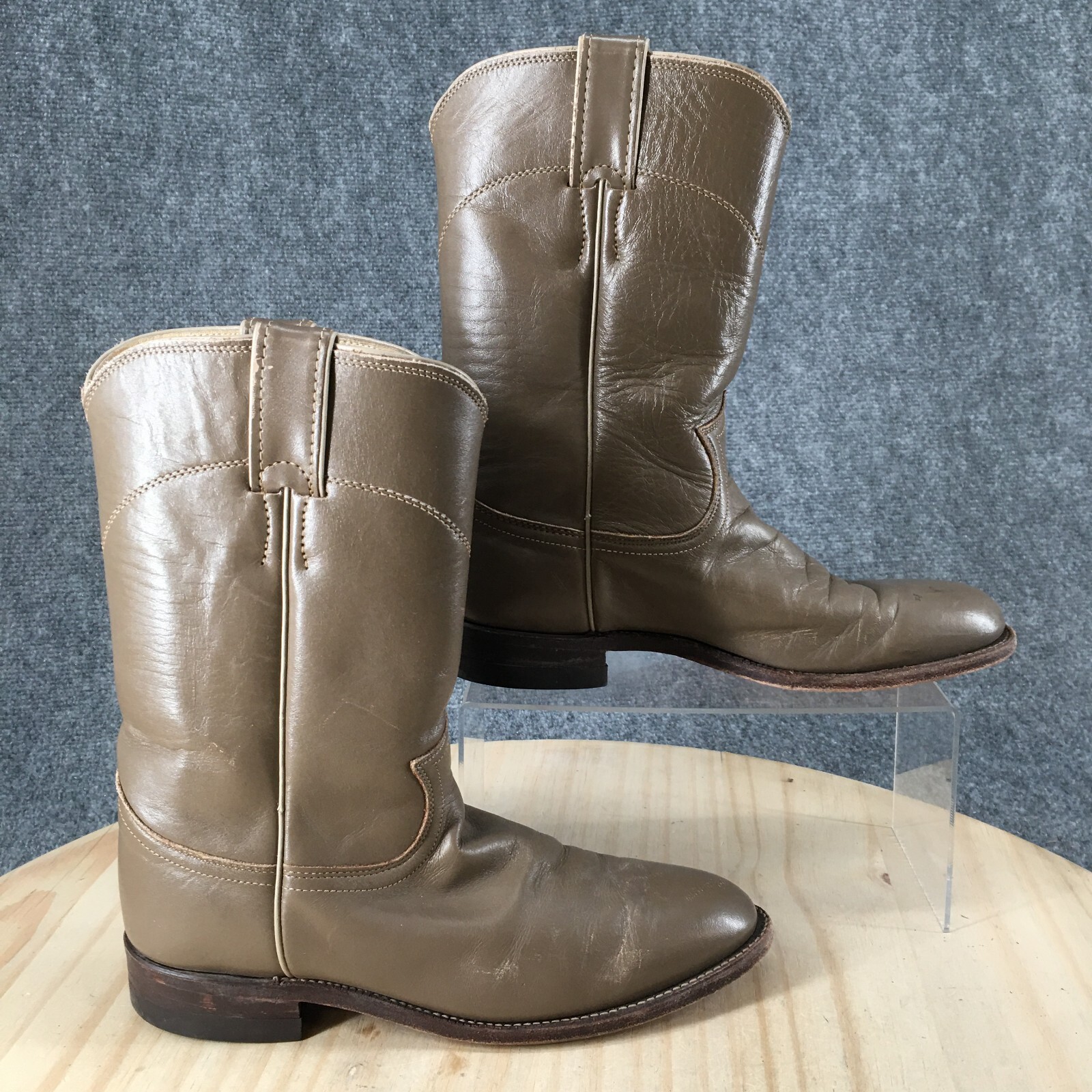 Justin Boots Womens 7B Cowboy Western Roper Mid Calf Pull On L3067 ...