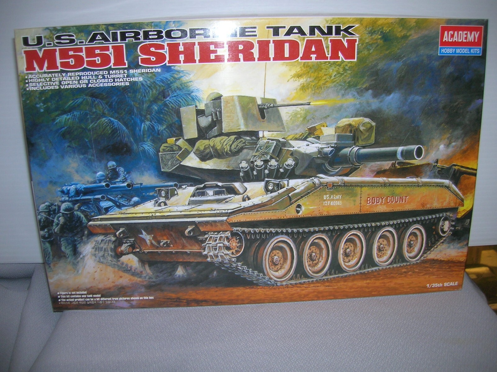 ACADEMY 13011 " US AIRBORNE TANK M551 SHERIDAN " 1/35 KIT ,LOT #7807 | eBay