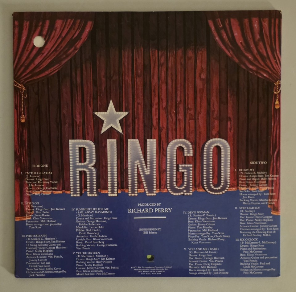 Ringo Starr RINGO Vintage Vinyl LP Record VG+ With Booklet The Beatles ...