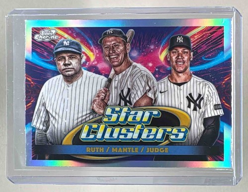 Mickey Mantle Aaron Judge Babe Ruth 2025 Topps Cosmic Chrome TSC-2 Star ...