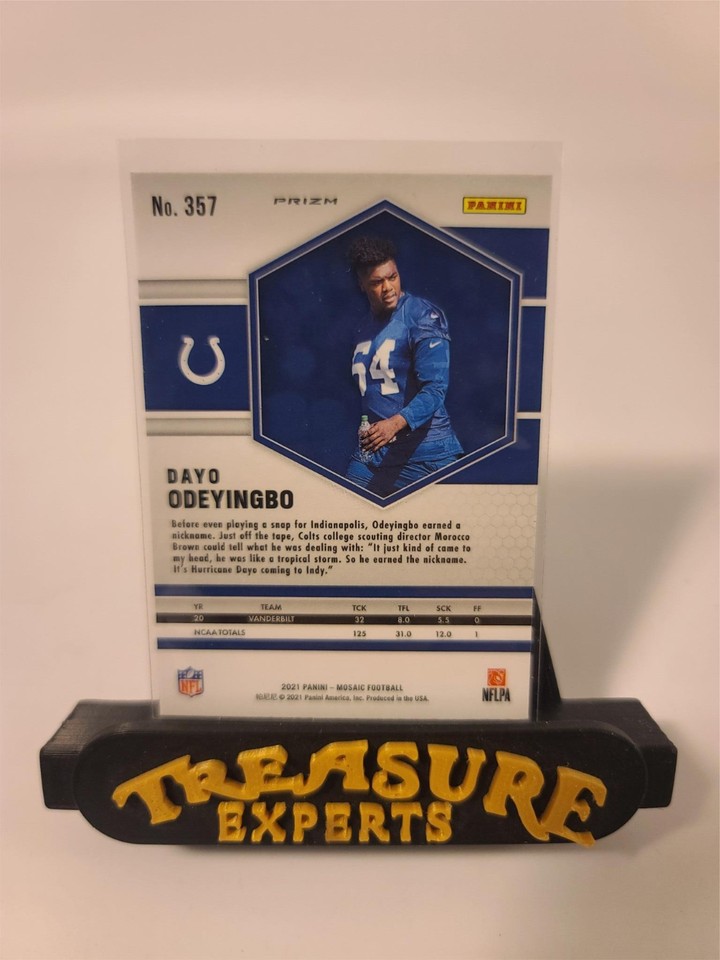 2021 Mosaic #357 Dayo Odeyingbo Orange Reactive Rookie Card Football ...