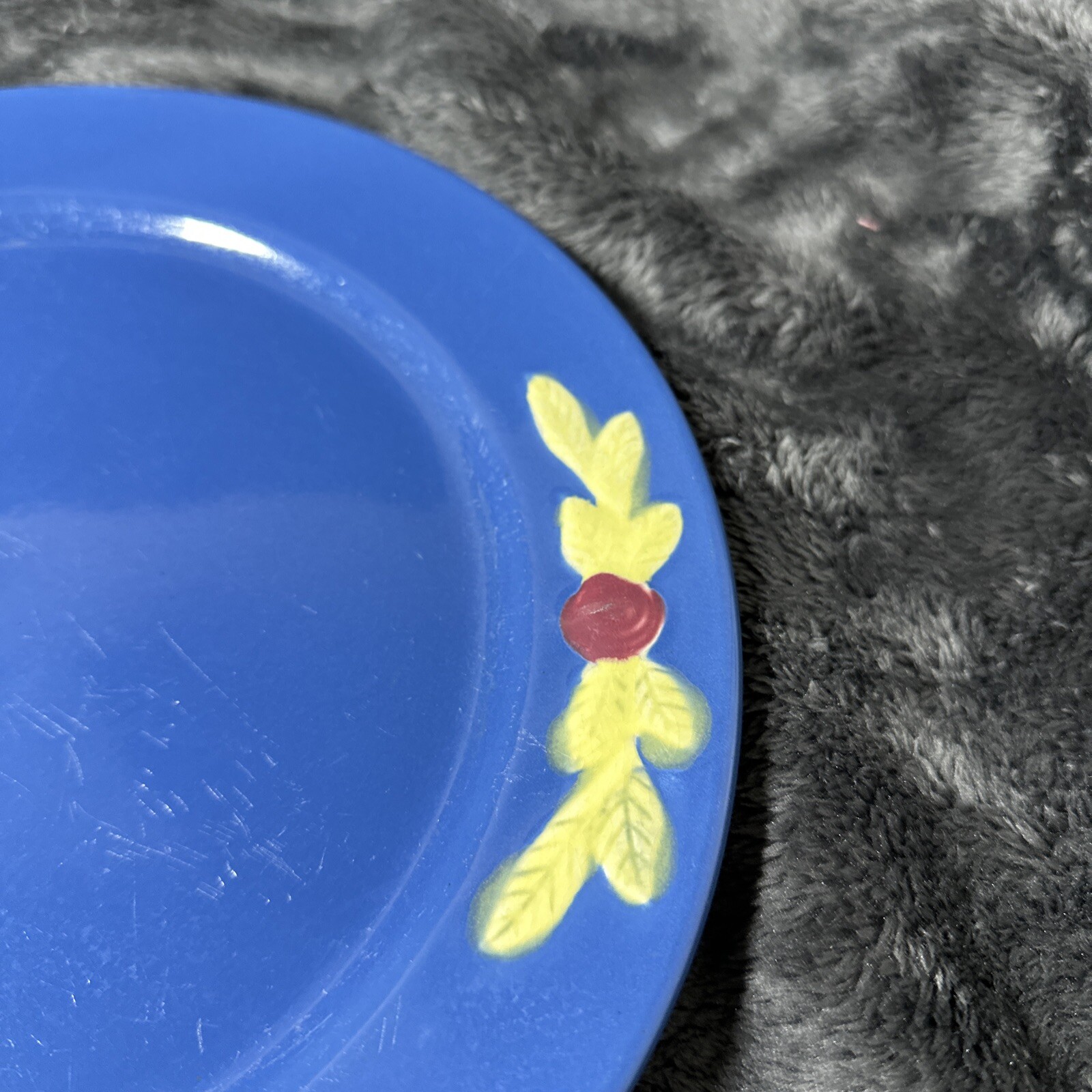 Vintage Blue Coors Pottery Rosebud Dinner Plate 9.25” Cottage Farmhouse ...