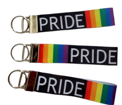 Pride Month LBGTQ + Rainbow Flag Awareness Keyring Key Fob Handmade Fun ...