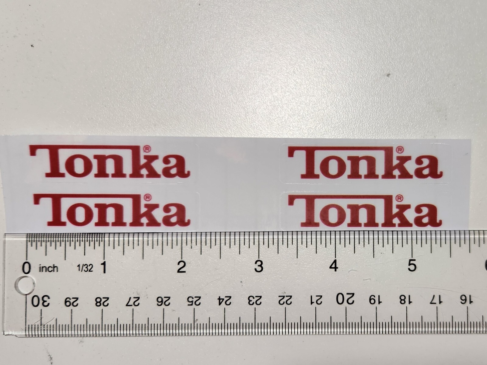 Tonka Logo Stickers 2 Inch Red Lettering Transparent 2.25 Inch Wide ...