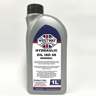 Hydraulic Oil 68 Fluid 1L VG68 1 Litre ISO 68 Meets Tellus 33 / 68 ...