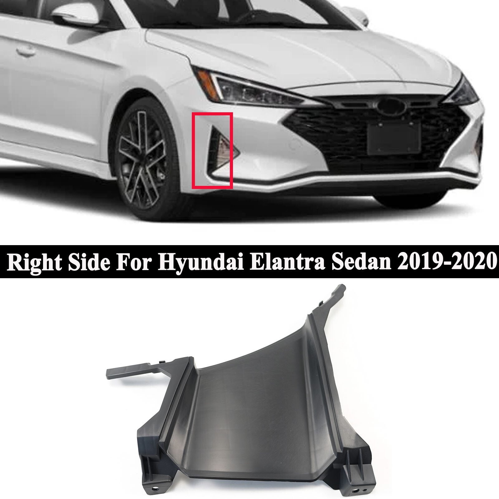 Right Side Front Bumper Air Curtain Duct Cover For Hyundai Elantra ...