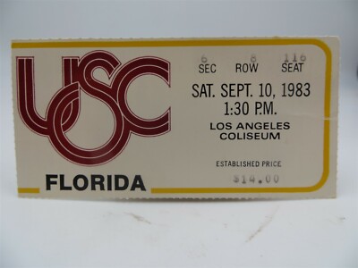 Original 1983 USC vs Florida State College Football Ticket @ USC 09/10 ...