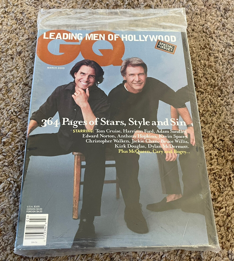 Sealed March 2000 GQ Magazine - Harrison Ford & Tom Cruise Cover | eBay