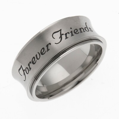 8mm Spinner Ring Friends Forever Engraved Friendship Anxiety Stress ...
