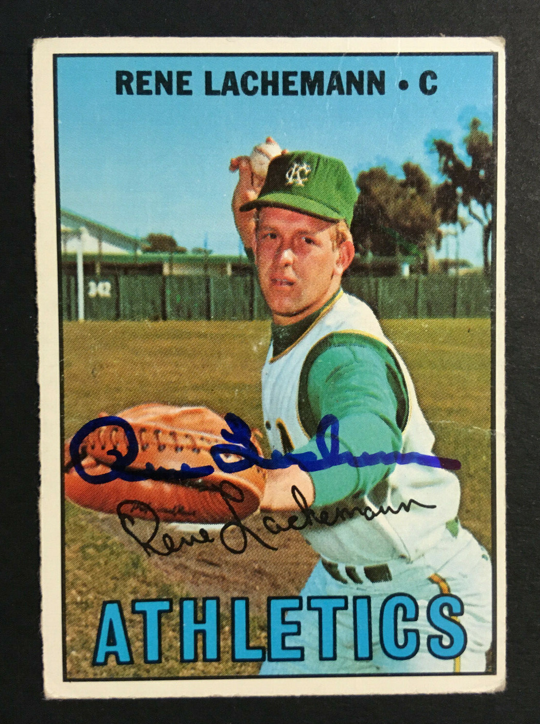 Rene Lachemann A's Athletics signed 1967 Topps semi high #471 baseball ...