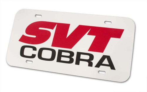 Mustang SVT Cobra Front or Rear Plastic License Plate - Red & White | eBay