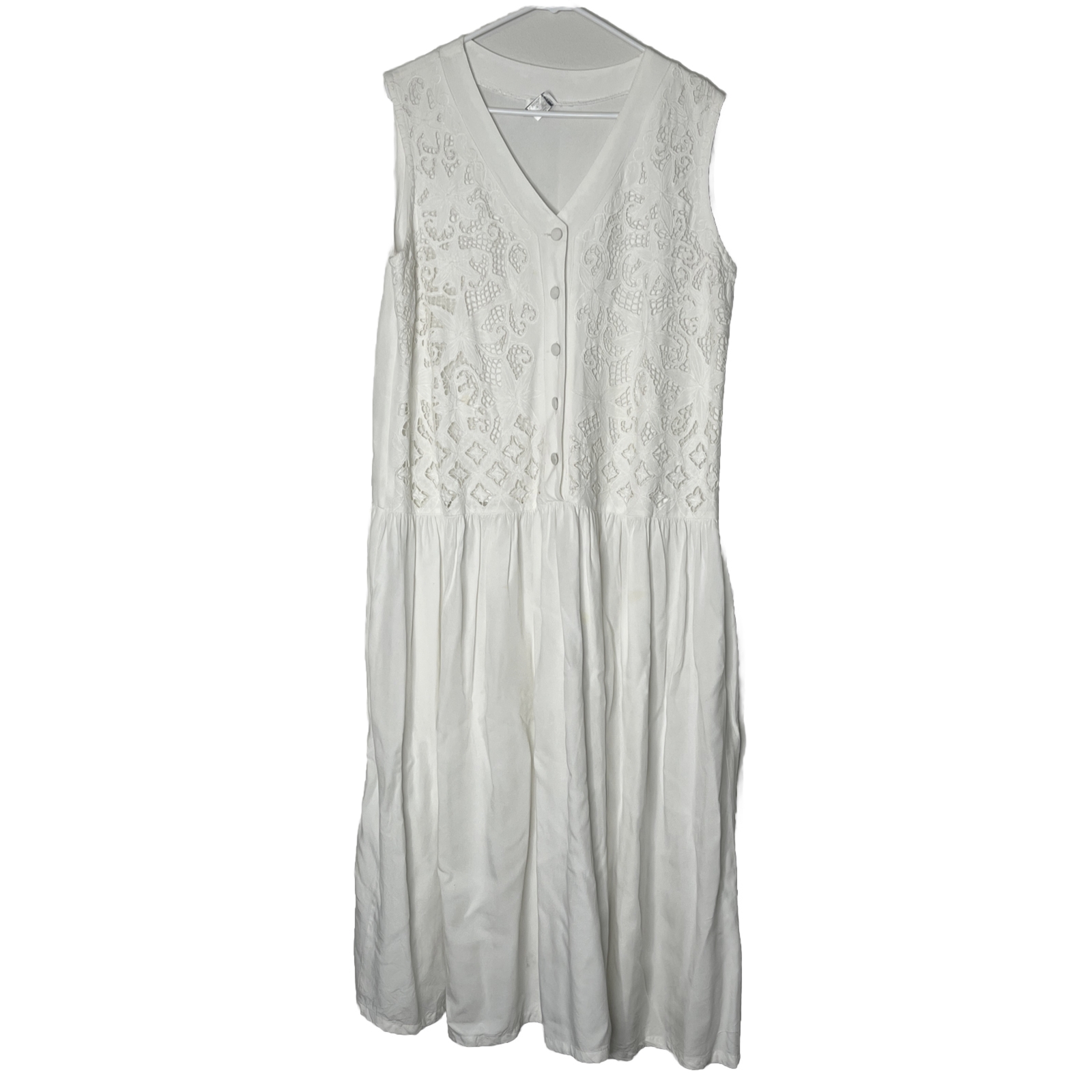 Halsey Collection Dress Womans White Laser Cut Lace N… - Gem