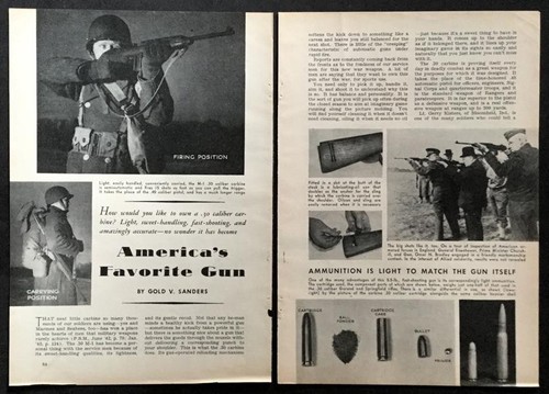 M1 Carbine .30 Caliber Rifle *America's Favorite Gun* 1944 pictorial | eBay