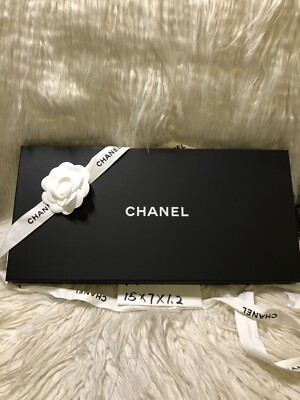 Authentic Genuine Chanel Gift Box Empty 15X7X1.2With Flower+ribbon ...