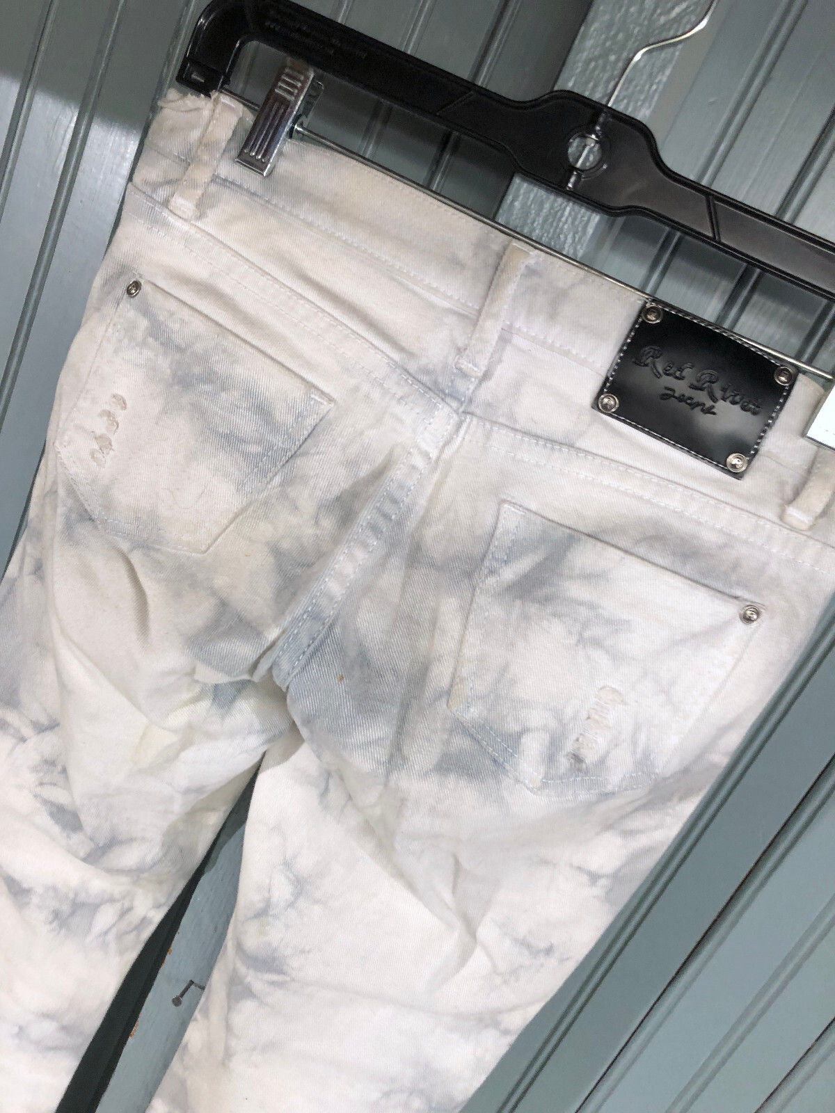 Red Rivet Size 1 One Ladies Womens Distressed Tie Dye Denim Stretch ...