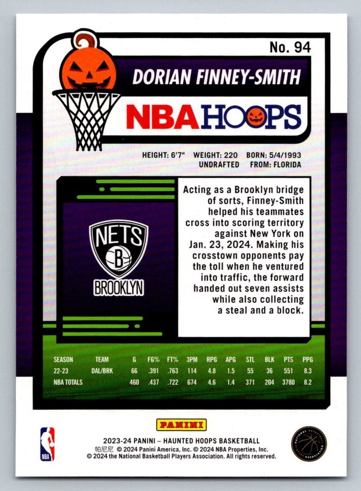 2024 NBA Haunted Hoops # 94 - Dorian Finney-Smith - Brooklyn Nets | eBay