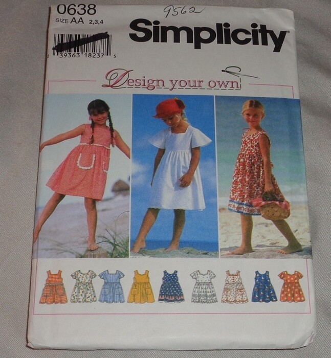 SIMPLICITY PATTERN 0638 ~ GIRLS DRESSES ~ SIZES 2 - 3 - 4 *UNCUT | eBay