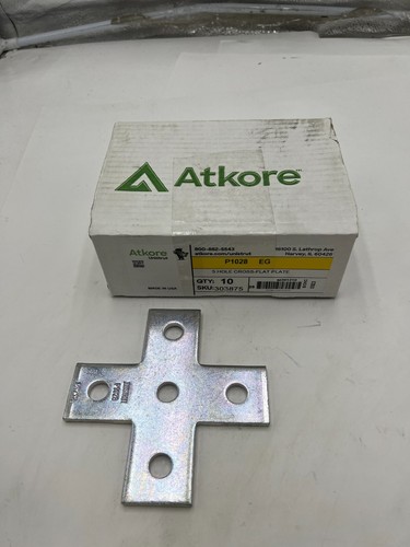 Box of 10 ATKORE UNISTRUT 5 Hole Cross-Flat Plate Bracket 1/2" Hole ...