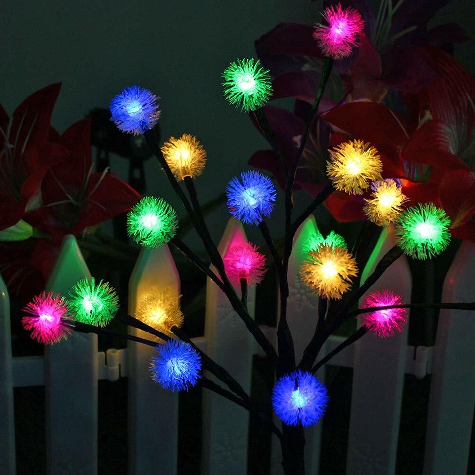 Solar Blossom Flowers LED Lights For Garden Patio Backyard Stake Lamp ...