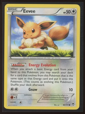 2014 XY - Furious Fists Eevee Basic/Common #80 Pokemon Card | eBay