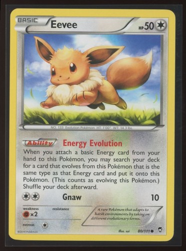 2014 XY - Furious Fists Eevee Basic/Common #80 Pokemon Card | eBay
