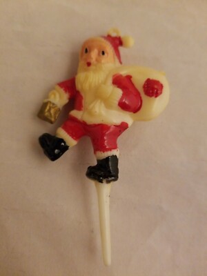 Vintage 3" Santa Claus Plastic Pick / Ornament Christmas Decoration SK ...