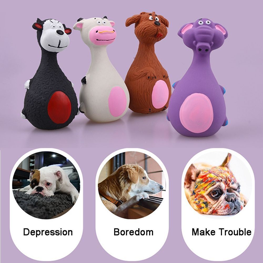 Bite Resistant Sound Squeaky Chew Playing Rubber Vocal Toys Latex Dog ...