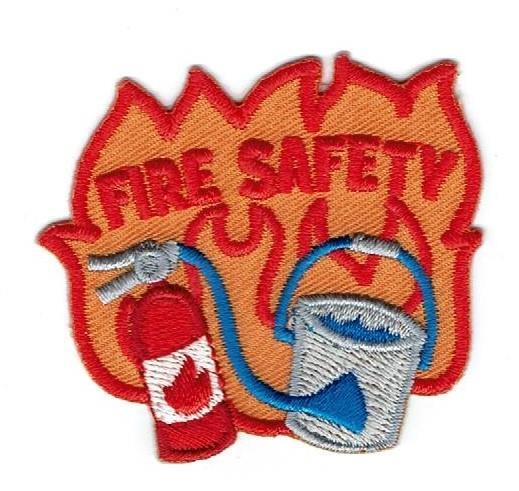 Girl Boy Cub FIRE SAFETY Planning Exit route Fun Patches Badges SCOUT ...