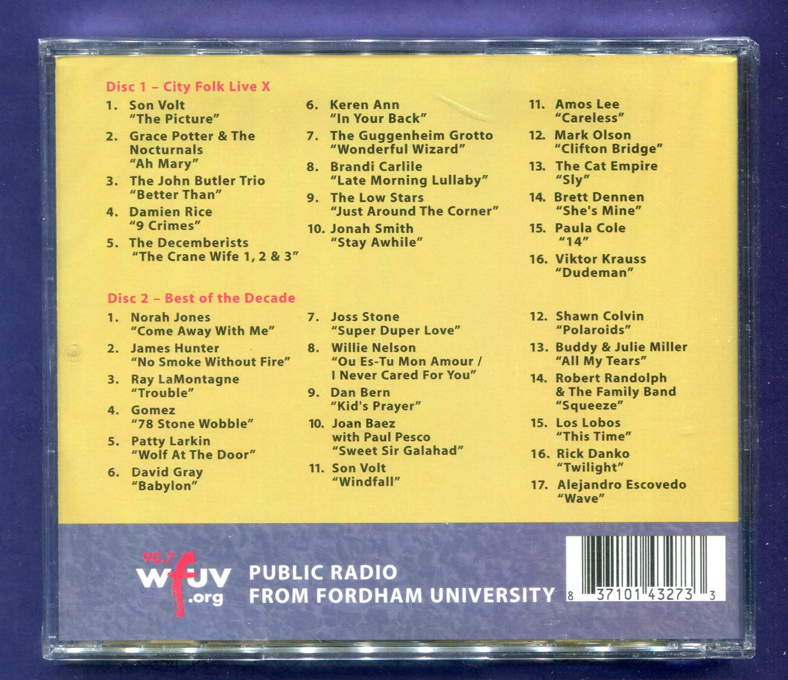 City Folk Live X 2007 WFUV CFL010 90.7 Music CD Sealed Decemberists Los ...