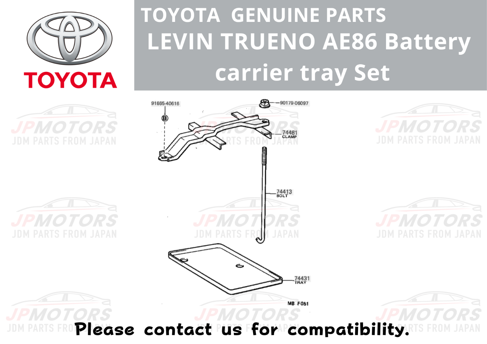 TOYOTA Genuine LEVIN TRUENO AE86 Battery carrier tray Set | eBay