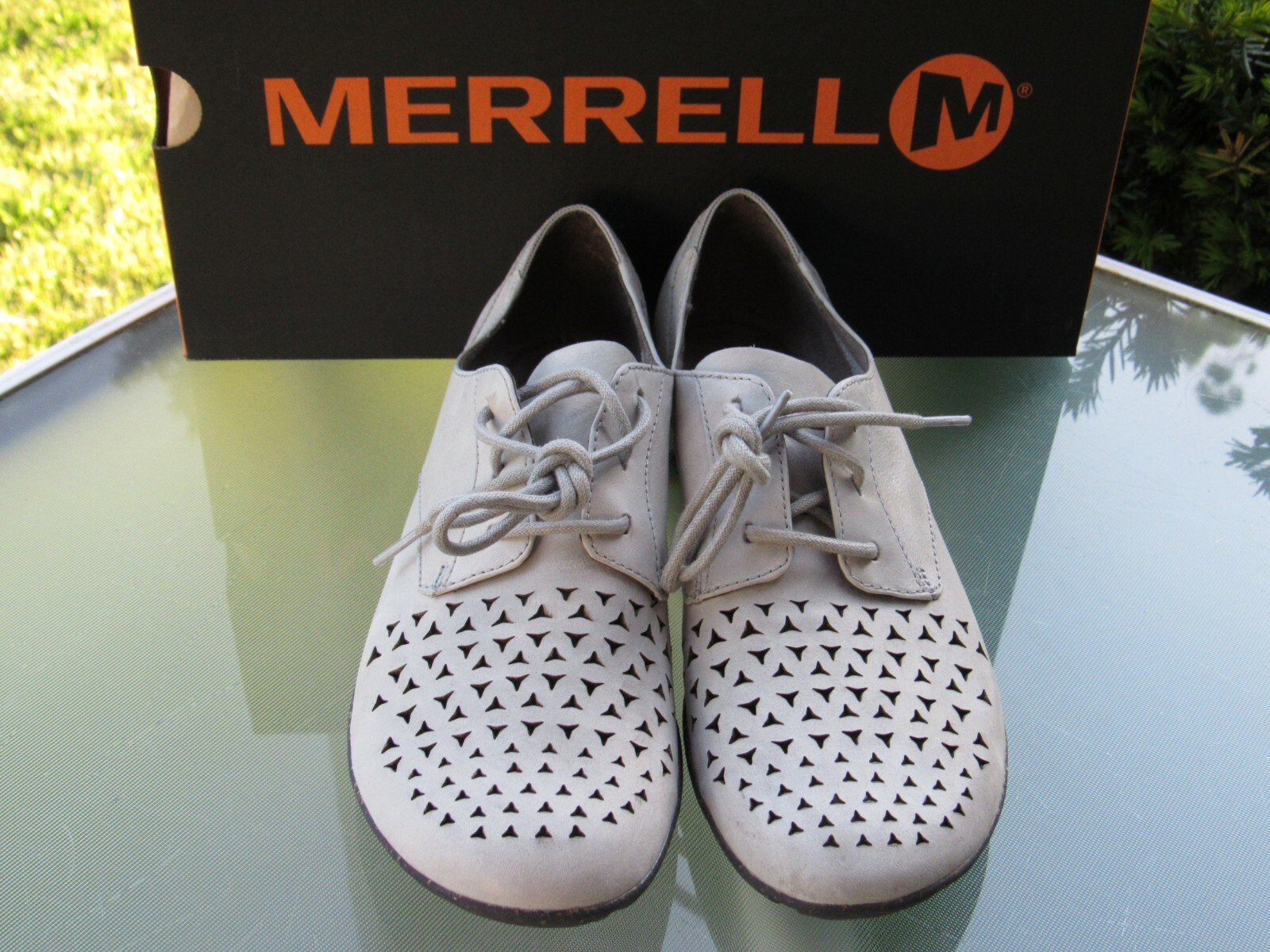 Merrell Womens sz 7 Mimix Cheer Dust Blue Laser Cut Lace Up Flats ...