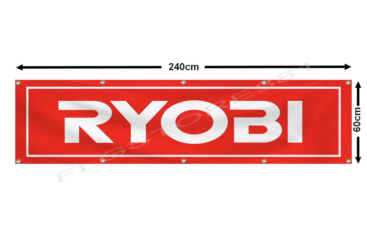RYOBI Tools Flag Banner 2X8Ft Industrial Power Tools Wall Decor Flag ...