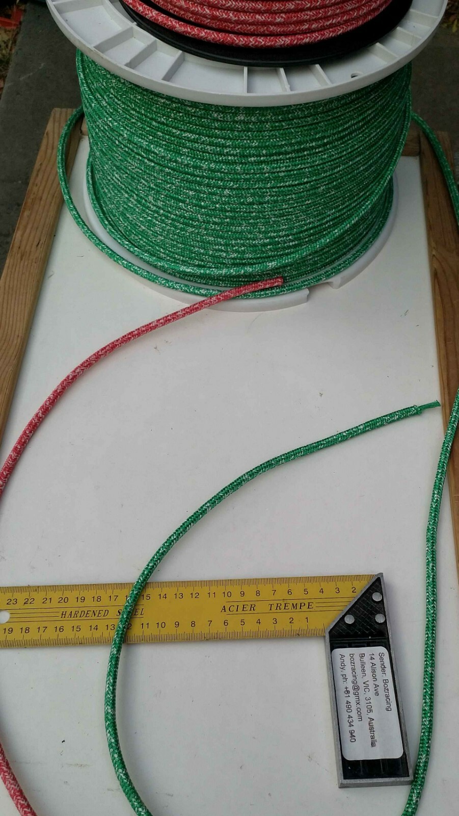 6mm X 10m GREEN & WHITE DOUBLE BRAID DYNEEMA RACING MARINE ROPE SHEET ...