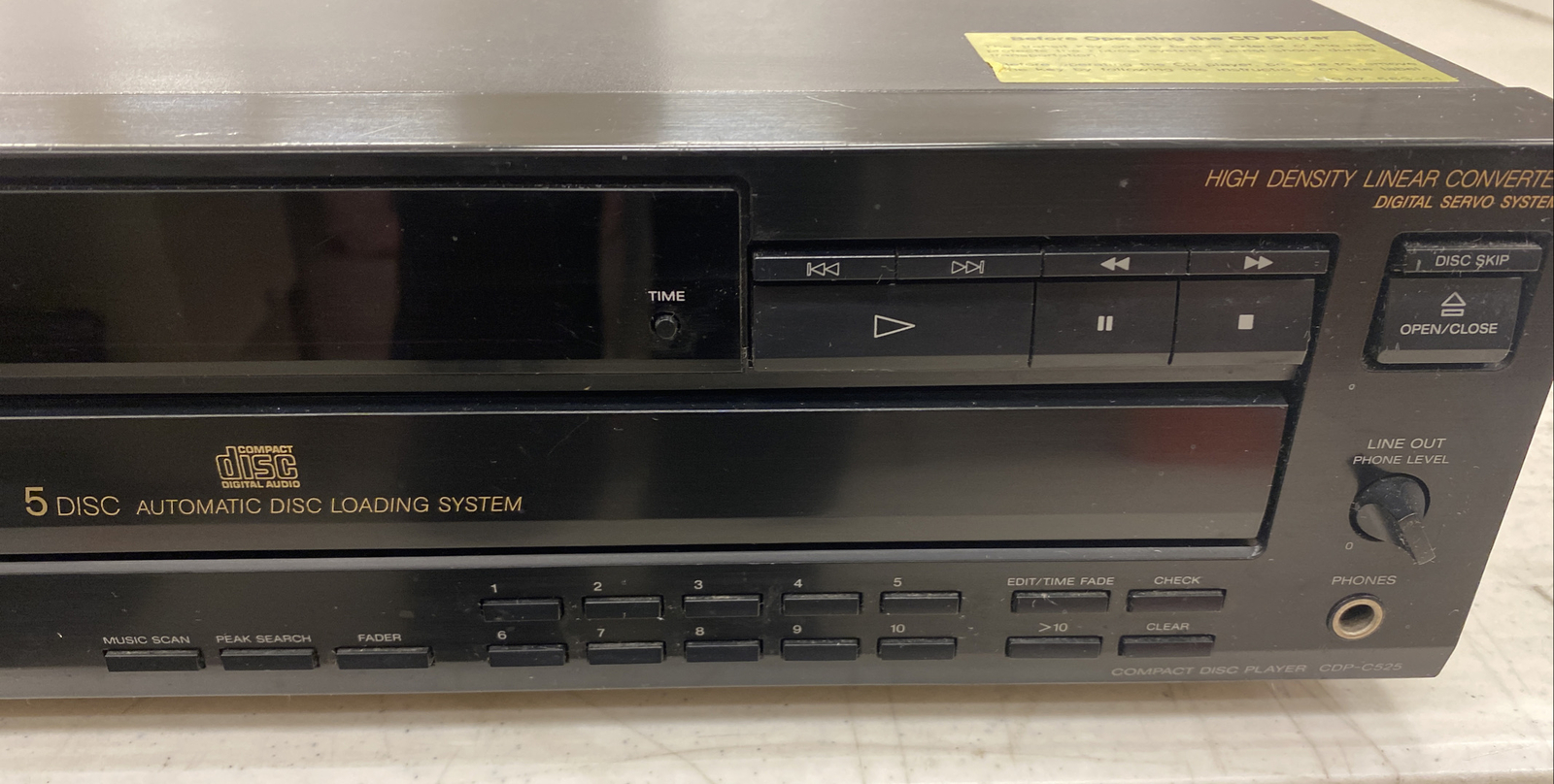 SONY CDP-C525 CD Player 5 Disc Changer *No Remote* | eBay