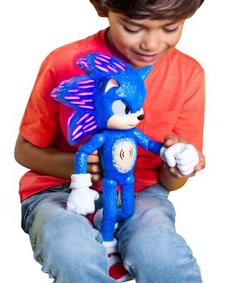 12 Inch Talking Sonic Figure Movie Style Light Up Eyes Sounds for Kids ...