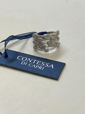 CONTESSA DI CAPRI SIZE 7.5 STERLING SILVER WIDE BAND RING | eBay