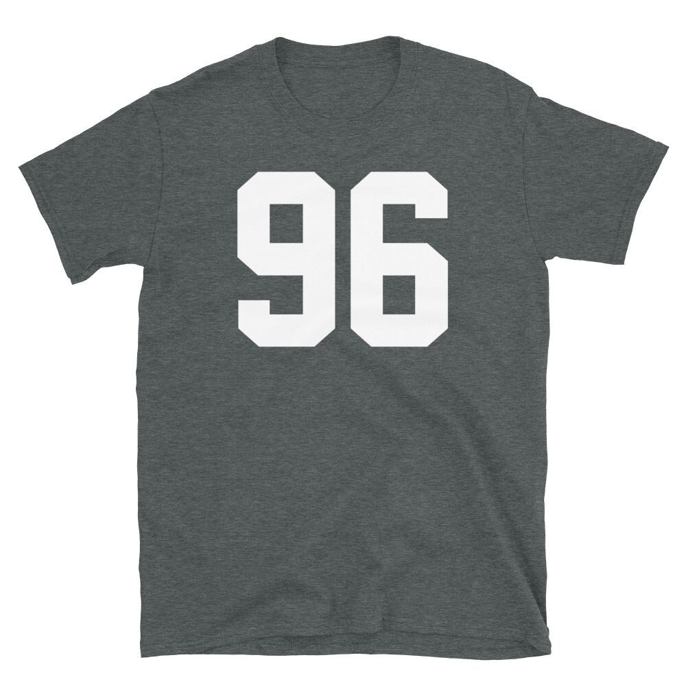 Team Uniform Jersey Number 96 Birthday Varsity Short-Sleeve Unisex T ...