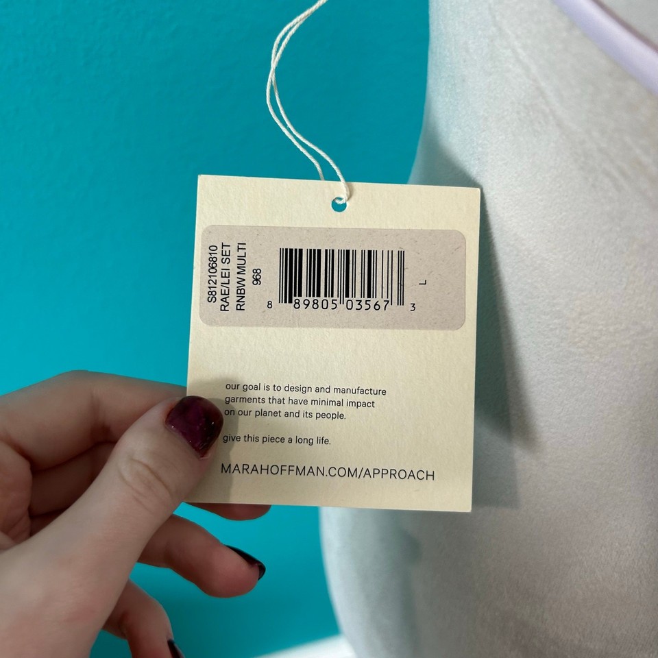 NWT Mara Hoffman Womens Arcadia String Tie Bikini Top Beach Surf Paddle ...