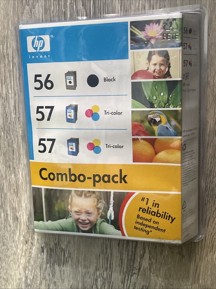 3 Pack HP 56 Black, 57 Tri-color Combo Value Pack Ink Cartridges ...