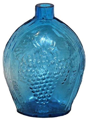 Clevenger Brothers Glass Works Grape & Eagle Blue Bottle 7" | eBay