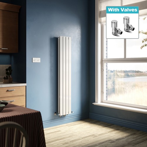 Vertical Radiator Double White Flat Panel Tall Upright Rad 1600x304mm ...